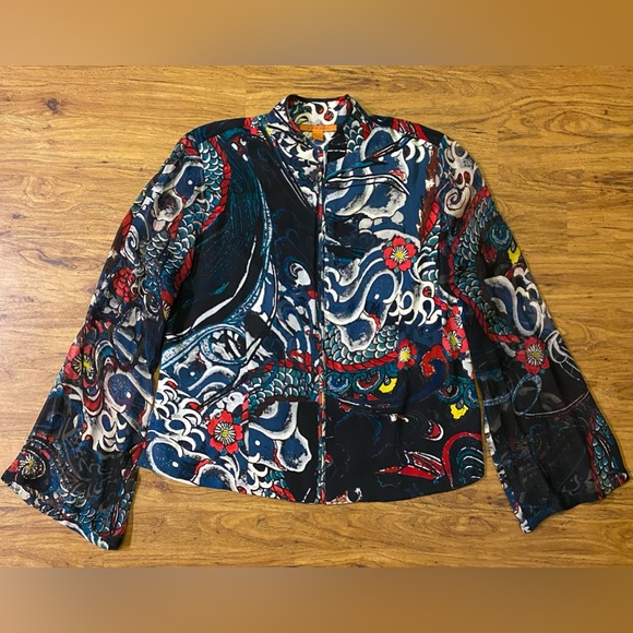 harari | Tops | Harari 0 Silk Shirt Cherry Blossom Beautiful Asian ...